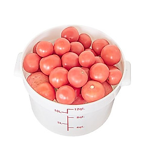 Restaurantware-Met Lux 12 Quart Food Storage Container, 1 White Storage Container - Lids Sold Separately, Red Volume Markers, Dishwashable Container, Side Handles, For Storing Foods