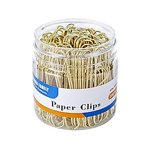 FUDAO FAMILY Large Paper Clips, Gold Paper Clips, 2 Inch Paper Clip, Jumbo Paperclips 100/Pack