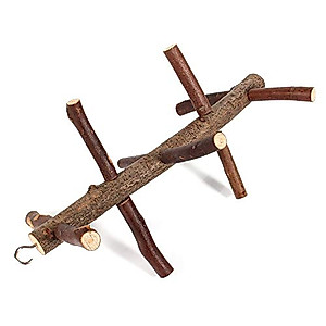 Parrot Birds Perches Paw Grinding Toy,Cage Stand Toy,Hanging Wooden Activity Branches Climbing Stairs,for Budgies,Small Birds,Parakeet,Cockatiel