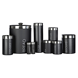 Liberty Boîte de Pâtes - Boite de Rangement- Boite de Conservation Spaghetti- en Émail Noir 9,5