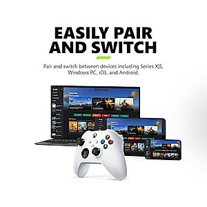 Xbox Core Wireless Gaming Controller – Robot White– X|S, One, Windows PC, Android, and iOS