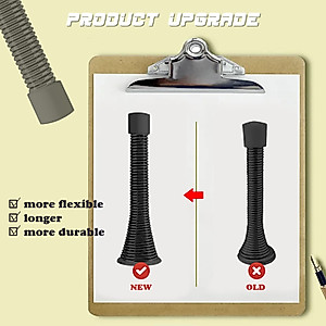 DonYoung 12 Pack Black Spring Door Stops for Bottom of Door 3-1/4”, Wall Door Handle Protector with Rubber Bumper Tips, Easy Installation