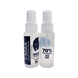 High Purity USP Grade Isopropyl Alcohol 70% - Four (4) Spray Bottles - 2 OZ Each - Made in The USA