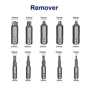Be91eiter Damaged Screw Extractor Set, 22 PCS Stripped Kit for Broken Bolt All-Purpose HSS Remover Set with Magnetic Extension Bit Holder & Socket Adapter, Silver