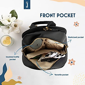 IDAHO JONES Small Diaper Bag, Mini Diaper Backpack - Spacious and Sleek - Stroller Straps and Changing Mat Included - Claremont