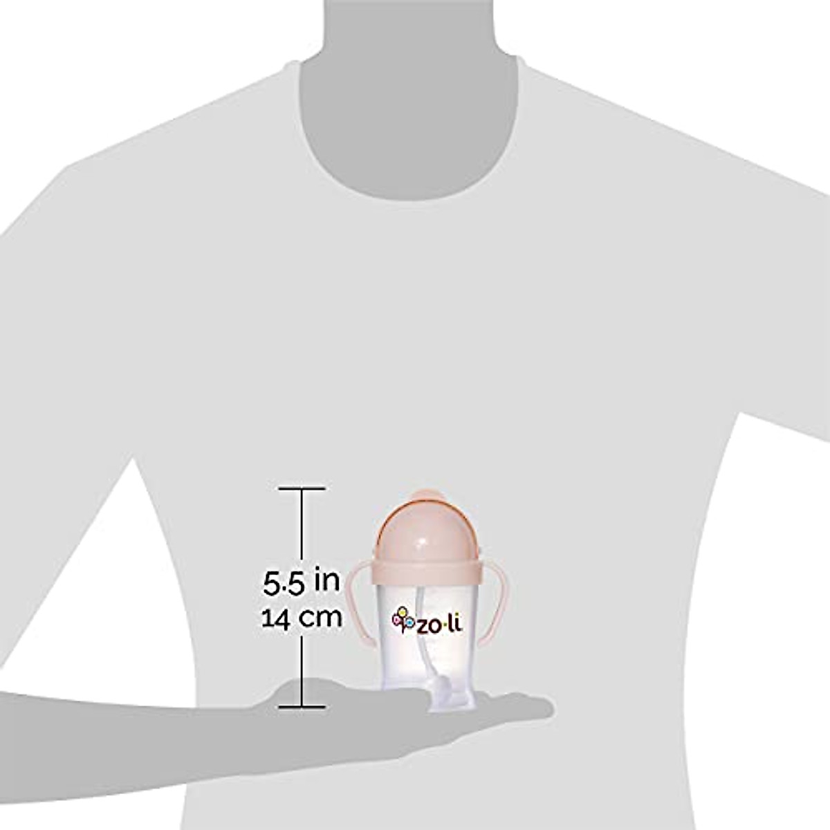 Weighted straw cup | ZoLi BOT Straw Sippy Cup Blush Pink, most loved training cup, toddler transition cup, sippy cup with handles