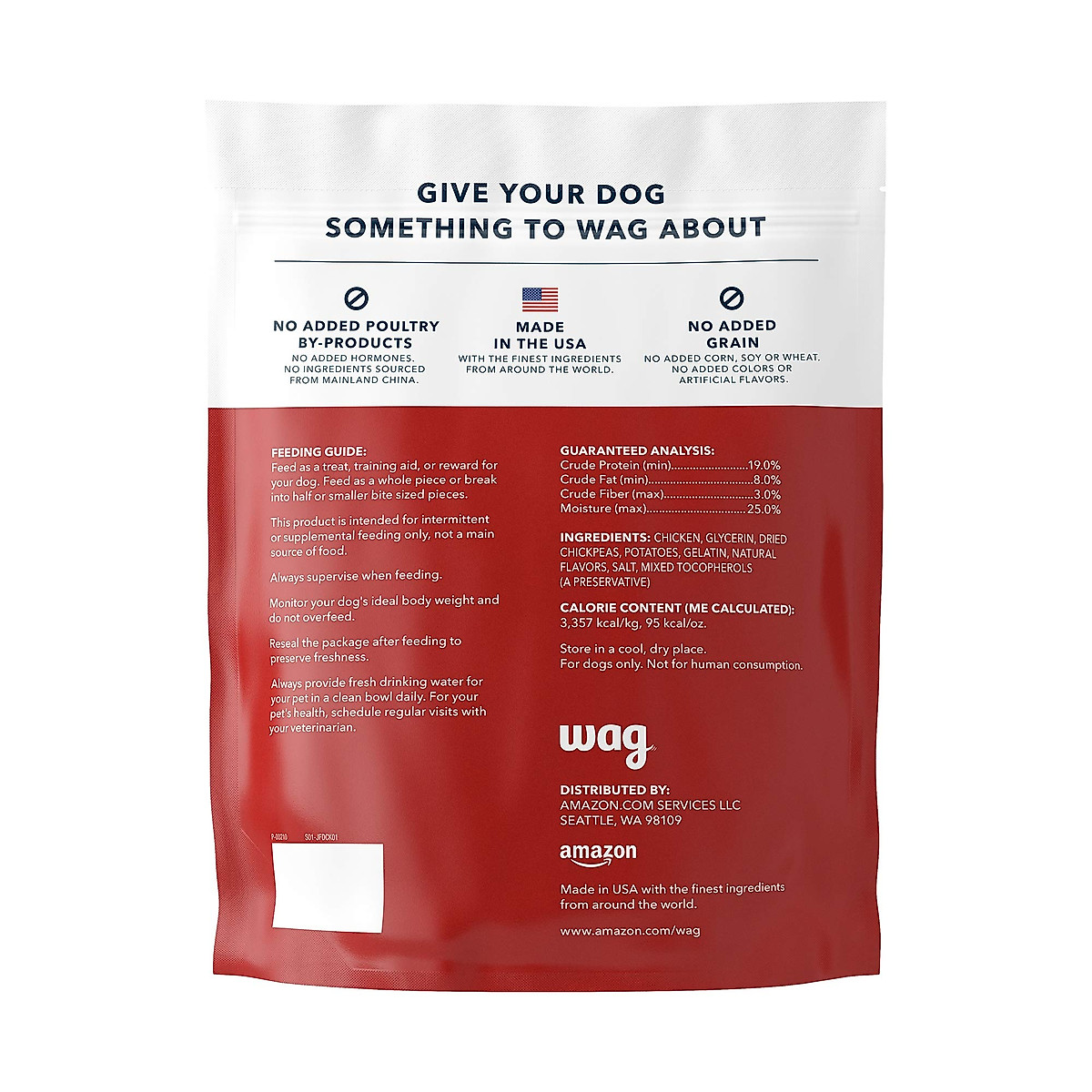 Amazon Brand - Wag Soft & Tender American Jerky Dog Treats – Chicken Recipe (12 oz)