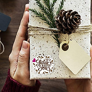 Muminglong 500 PC,Thank You Cute Stickers, Small Shop Stickers, Small Business, Thank You Sticker, Packaging Sticker, 1.5 Inch (Brown)