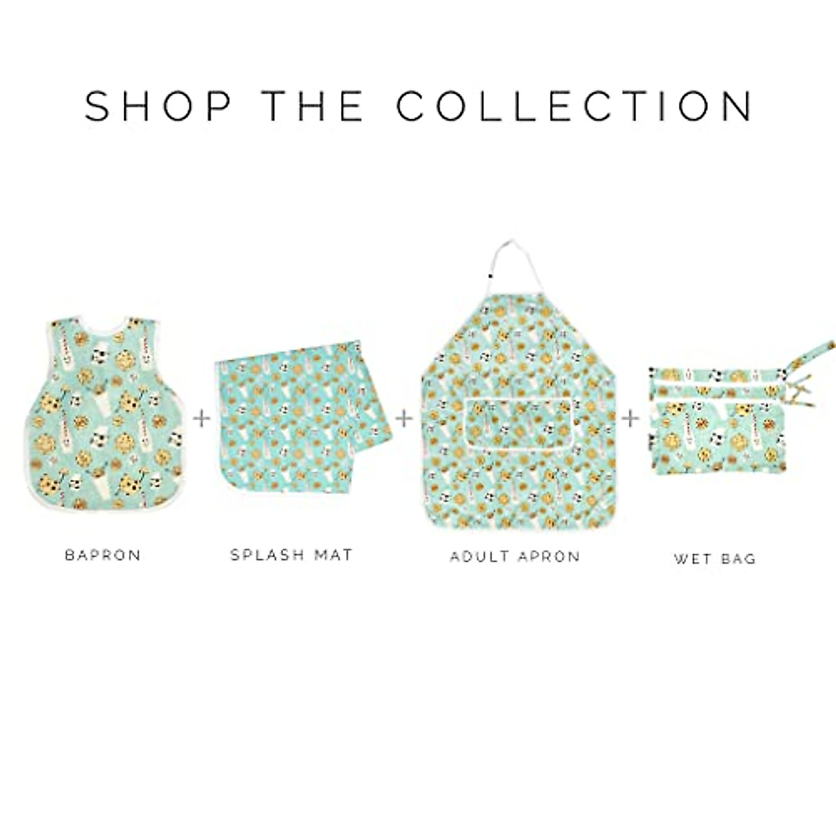 BapronBaby Cookies & Milk Bapron - Soft Waterproof Stain Resistant Bib - Machine Washable - 6m - 5yr - (Sz Baby/Toddler 6m-3T)