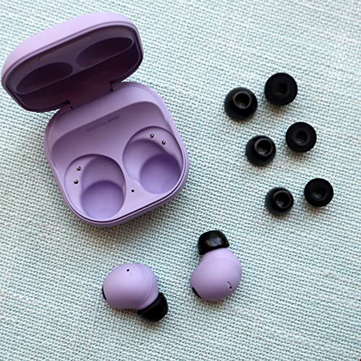 [ 6 Pairs ] Galaxy Buds 2 Pro Memory Foam Tips, No Silicone Eartips Pain Soft Comfortable Replacement Earbud Ear Tips Compatible with Beats Fit Pro/Studio Buds/Galaxy Buds 2 Pro Black S/M/L