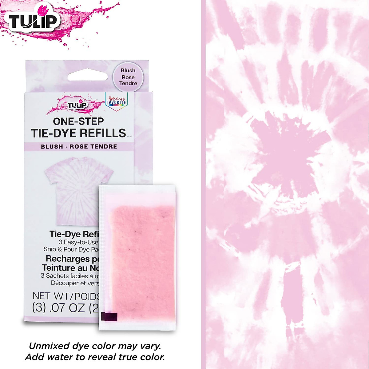 Tulip One-Step Tie-Dye Kit Dye Refill Packs, Blush