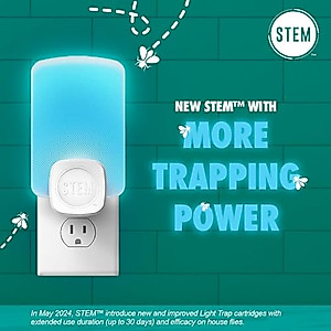 STEM Light Trap: Indoor Fruit Fly Trap, Effective Insect Control for Home, Attracts and Traps Flying Insects, Emits Soft Blue Light, Starter Kit with 1 Plug-In Device and 1 Cartridge