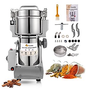 FoundGo 500g Grain Mill Electric Grinder Cereals Pulverizer Spice Grinding Powder Machine Corn Flour Grinders for Dry Spices Seeds Herbs Grains Coffee Rice Pepper, Commercial Grade