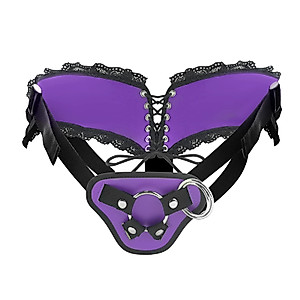 Strap-on Harness Adjustable Adult Sex Toy with 3 Different Sized O-Rings Suction Cup Dildo Compatible Harness,Accommodates up to 59" Waist