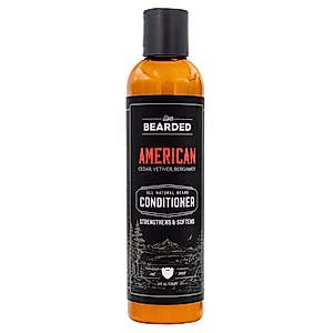 Live Bearded Beard Conditioner, 8 fl oz - Strengthens and Softens Facial Hair - Made in the USA - All-Natural Ingredients with Biotin, Caffeine | American Scent - Cedar, Pine, Vetiver, Bergamont