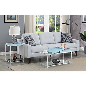 Convenience Concepts Palm Beach End Table with Removable Trays and Shelf, Sea Foam