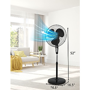 BLACK+DECKER BFSR18B 18 Inches Stand Fan with Remote, Black