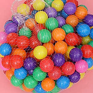 LIOOBO 200 Pcs Crush Proof Plastic Ball Colorful Ocean Ball Pool Play Balls for Baby Kids Toddlers (Macaron Mixed Color Mesh Bag Packing)