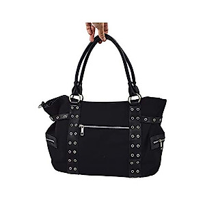 Lost Queen Rise Up Handcuff Goth Punk Rock Black Tote Crossbody Bag Purse