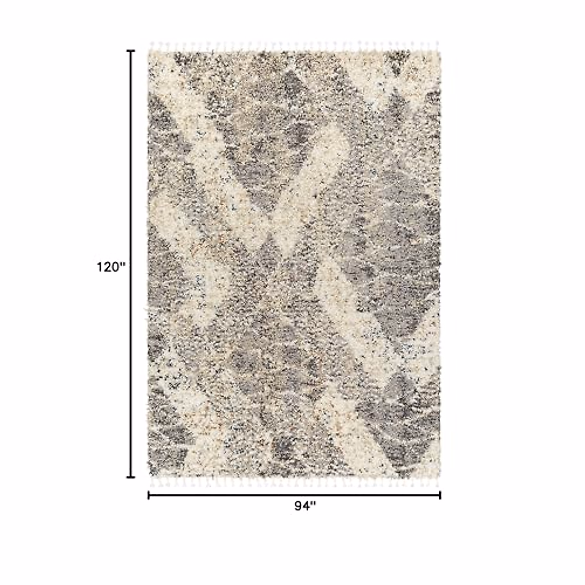 Mark&Day Area Rugs, 8x10 Romina Global Shag Dark Brown Area Rug, Brown Beige Orange Carpet for Living Room, Bedroom or Kitchen (7'10" x 10')