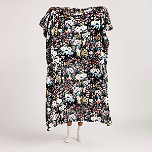 Vera Bradley Women's Fleece Plush Throw Blanket, Artist's Garden, 80 X 50