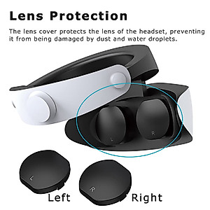 【8 PCS Set】PS VR2 Controller Silicone Anti-Slip Pad L/R Set + VR Headset Lens Cover Protective Compatible with PS VR2 Protective Accessories