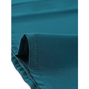 Allegra K Sleeveless Work Top for Women's Elegant Pleated Chiffon V Neck Blouse Shirt Large Peacock Blue