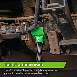 Arcan Underhoist Support Stand, 3/4 Ton Capacity, 12 Inch Diameter Base, Contoured Saddle, Bearing Mounted Spin Handle, Supports Vehicle Components (ALSS15)