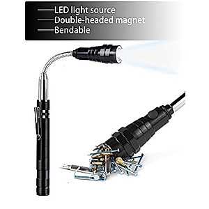 FZFR Magnetic Pickup Tool Lights - Telescoping Magnet Pick Up Gadget Tool with LED Lights for Men, DIY Handyman, car maintenance worker, electrical maintenance worker, birthday gift for boyfriend