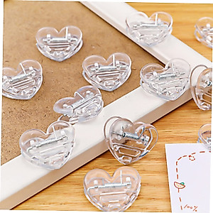 Ciieeo 20pcs Transparent Love Clip Heavy Duty Bag Clips File Paper Clamps Money Binder Clips Multipurpose Bag Clips Drawing Board Clamps Mini Chips Plastic Multifunction Girl Paper Clip