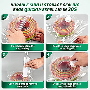 3D Printer Filament Vacuum Storage Kits, SUNLU 8 PCS Filament Storage Bags for 3D Printer Filament, Remove Moisture from Damp Filaments, Spool Storage Sealing Bags Kits, 32 * 34CM(12.59 * 13.38inch)