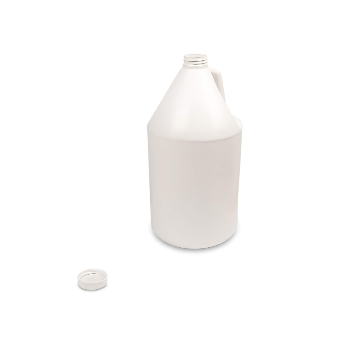 Empty HDPE Bottle, Jug Style, 1 gal, Plastic with Lid (White)