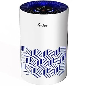 FreAire Air Purifiers for Home, H13 HEPA Air Purifier with RGB Lights Air Cleaner For Home Bedroom Portable Air Purifier with Speed Control For Dust Smoke Pollen Dander Smell-White