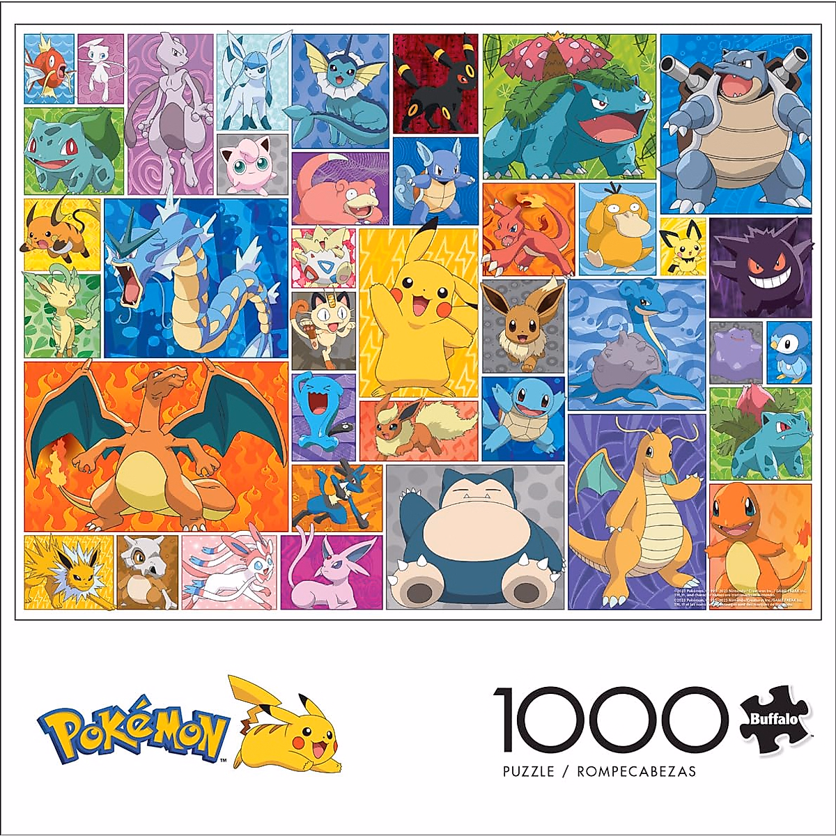 Buffalo Games - Pokemon - Frames - 1000 Piece Jigsaw Puzzle for Adults Challenging Puzzle Perfect for Game Nights - 1000 Piece Finished Size is 26.75 x 19.75, Large