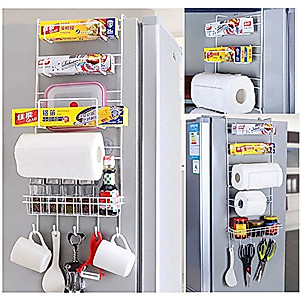 OKOKMALL US--Hot 6 Tier Kitchen Spice Rack Storage Shelf Over Fridge Cabinet Holder Organizer