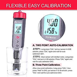 Poniie PH2022Plus Waterproof Digital PH Meter for Water Hydroponics Food Brewing w/Portable Toolkit Combo, 0.01 Resolution