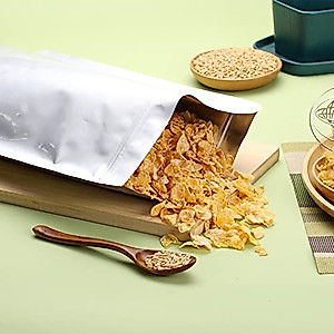 SHXWELL 50pcs 1 Quart Mylar Bags for Food Storage, 7"x10" 10 Mil Stand-Up Zipper Pouches Resealable and Heat Sealable for Long Term Food Storage(7"x10", Extra Thick)