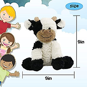 HooYiiok Cow Stuffed Animals Cute Adorable Soft Plush Cow Toy Great Birthday Gift for Kids 9 inches