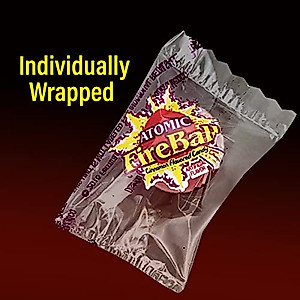ATOMICFireballs – Sweet and Spicy Bulk Candy – Medium Size Individually Wrapped Hard Candy – Halloween Candy Bulk – Pack of 2 LB, Red Candy – Fireball Candy Bag with Intense and Fiery Cinnamon Flavors
