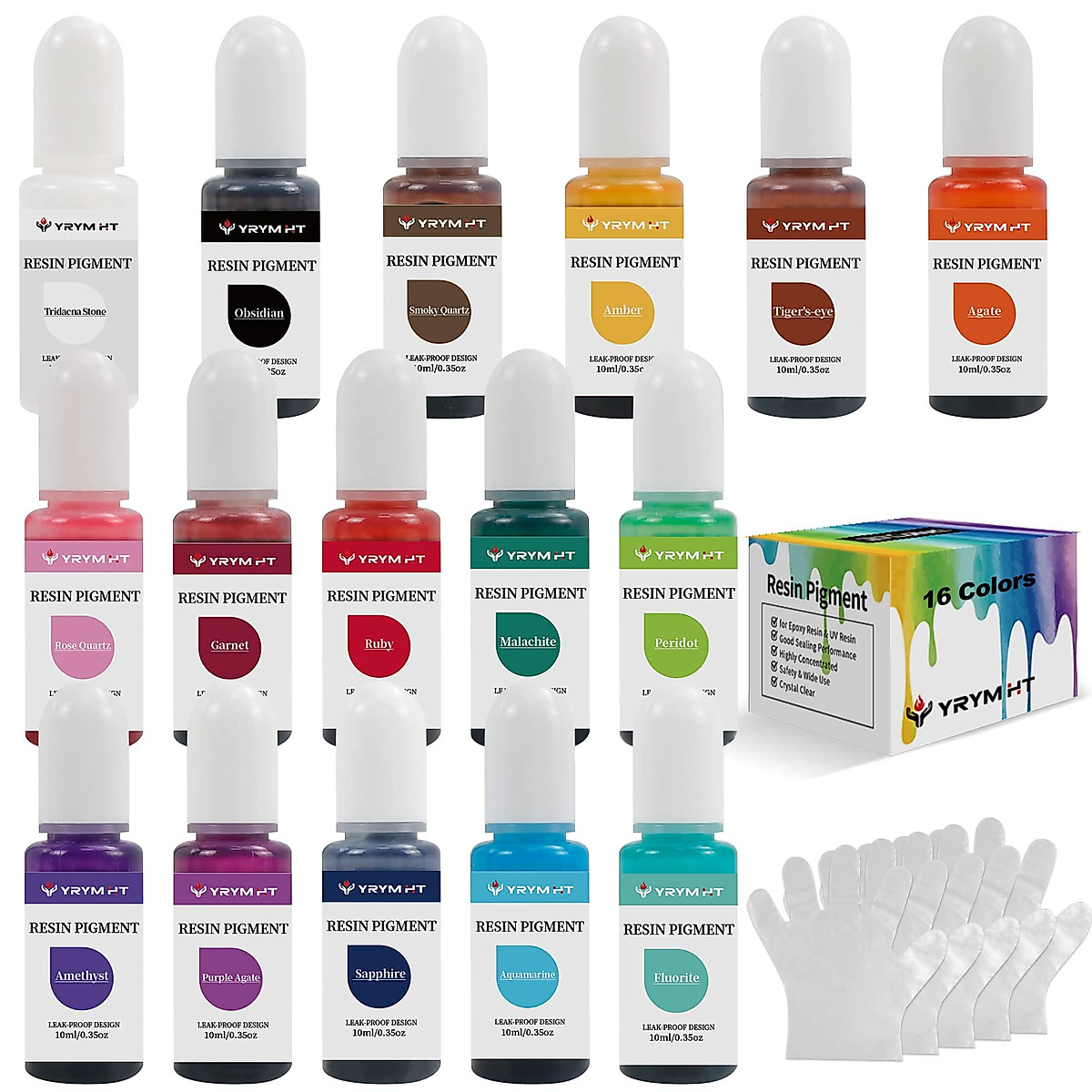 16 Vibrant Epoxy Resin Pigment Kit - Non-Toxic Colors for Crafts