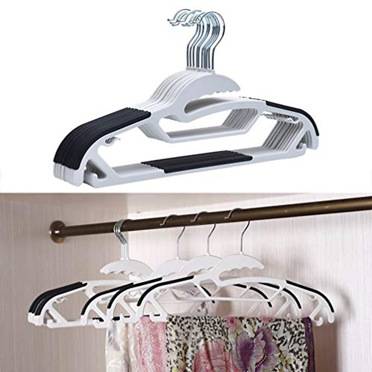 Heavy Duty Standard Plastic Hangers: Laundry Hangers Shirt Hanger Non Slip Clothes Hangers for Suits, Coats, Dress, Shirts, or Belts