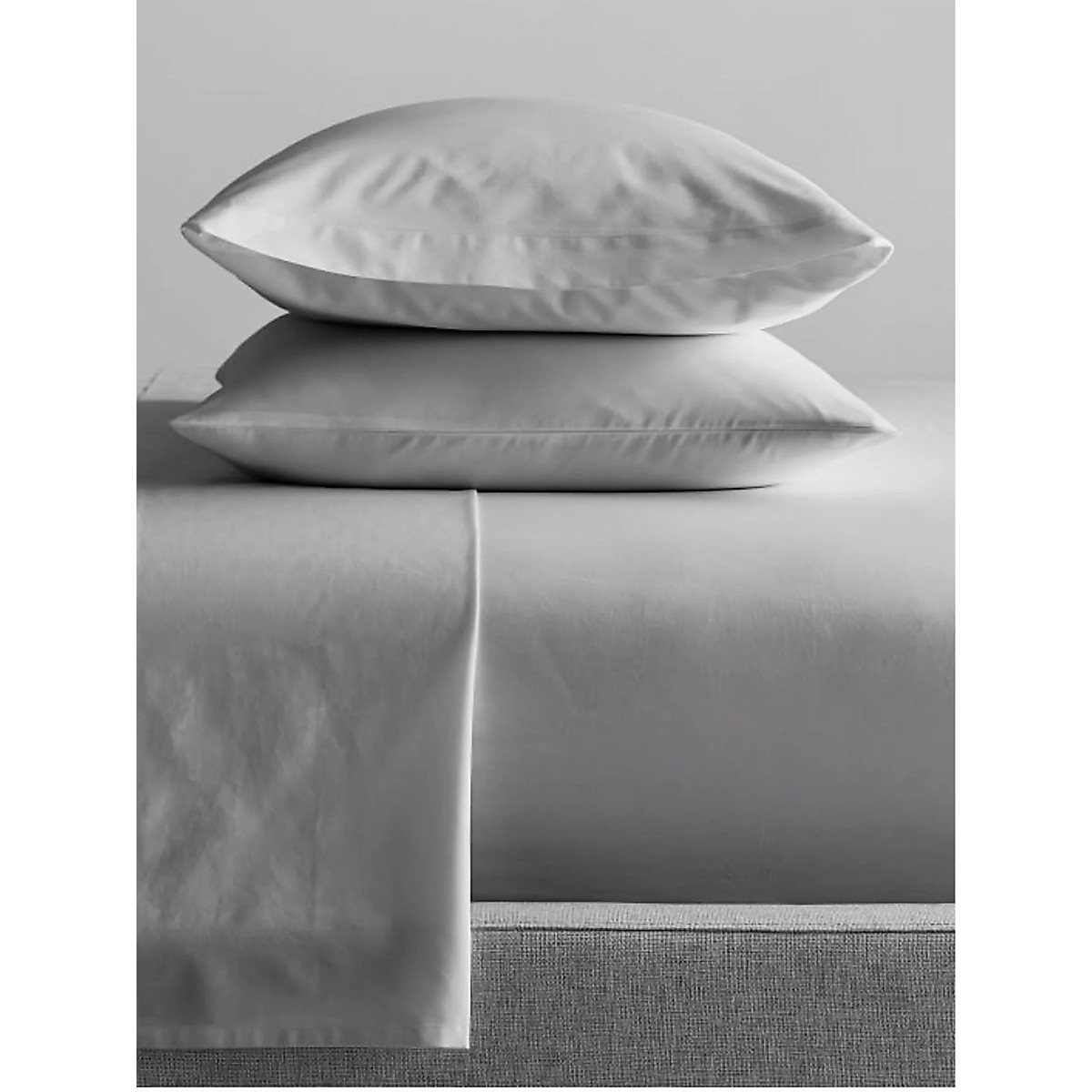 Rachel Anne Linens Luxe Bed Set, Luxury Sateen 500 TC Sheet Set, 4 Piece Set - Fitted Sheet, Flat Sheet, 2 Pillowcases (White, Twin)