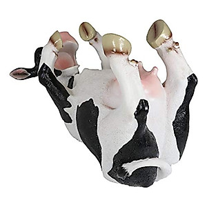 Ebros Gift Rustic Farmhouse Country Holstein Bovine Cow Guzzling Wine Bottle Holder Caddy Figurine Stand Rack Cows Cattle Bulls Farm Western Countertop Bar Desktop Accent Decor