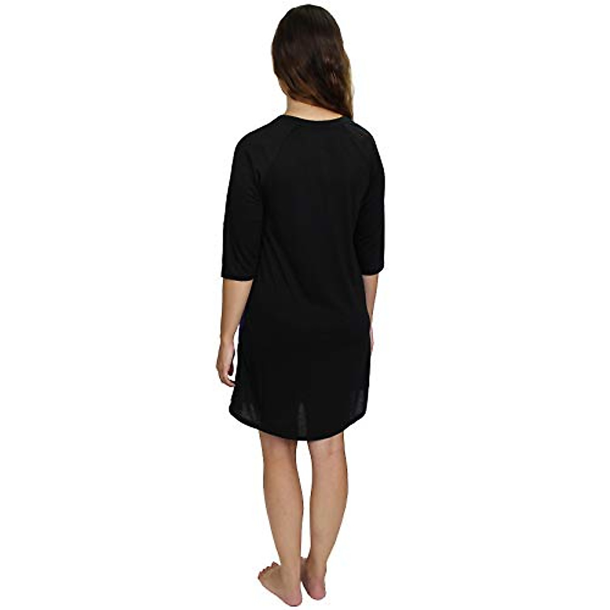 Disney Nightmare Before Christmas Women's 3/4 Sleeve Dorm Nightgown Pajamas (X-Large, Black/Purple)