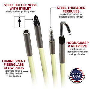 Jameson 7S-65K Fiberglass Glow Rod, 30'