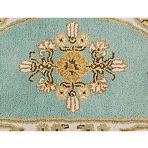 Minuteman International Winter Green Jardin Wool Hearth Rug, Half Round