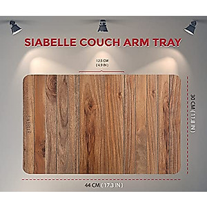 SIABELLE® Sofa Arm Tray, Flexible Couch Arm Tray Table, Foldable Cup Holder for Armrest, Portable Couch Tray for Drinks, Snacks, Phone, TV Remote - (17.4” x 12”)