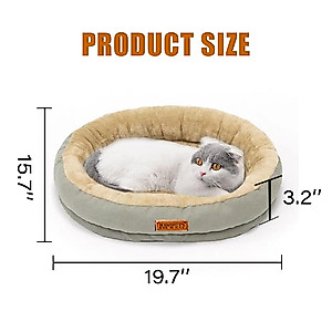AKEISHE Cat Cushion Bed - Soft Durable Fabric Cat Beds for Indoor Cats and Kitten Beds for Indoor Kittens, Washable Calming Cat Bed for Ultimate Comfort