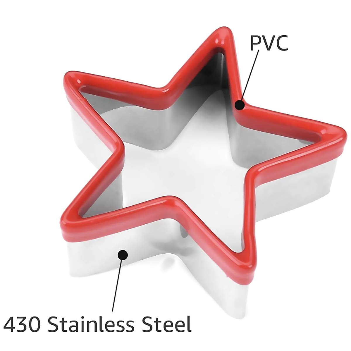 Star Cookie Cutters Set of 3, Stainless Steel Star Shape Cutters for Sandwich Biscuit Fondant Cake Cheese