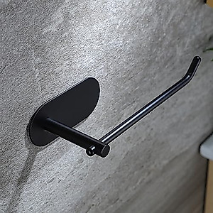 SUNTECH Hand Towel Holder - Black Towel Ring for Bathroom, Adhesive Towel Bar for Organizing Towels, 6 3/10 Inch Hand Towel Rack, Stainless Steel